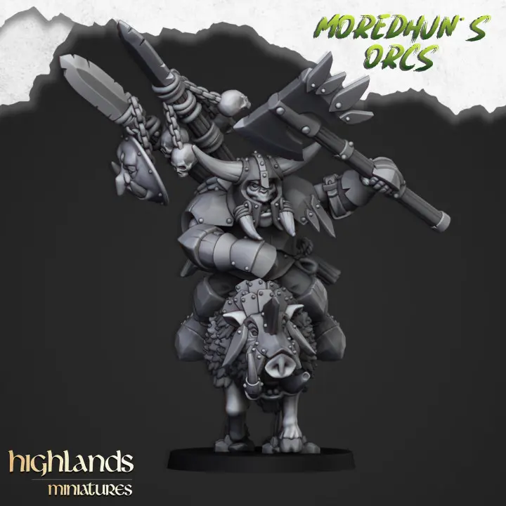 Highlands Miniatures - Chef orc monté | arakis-miniatures