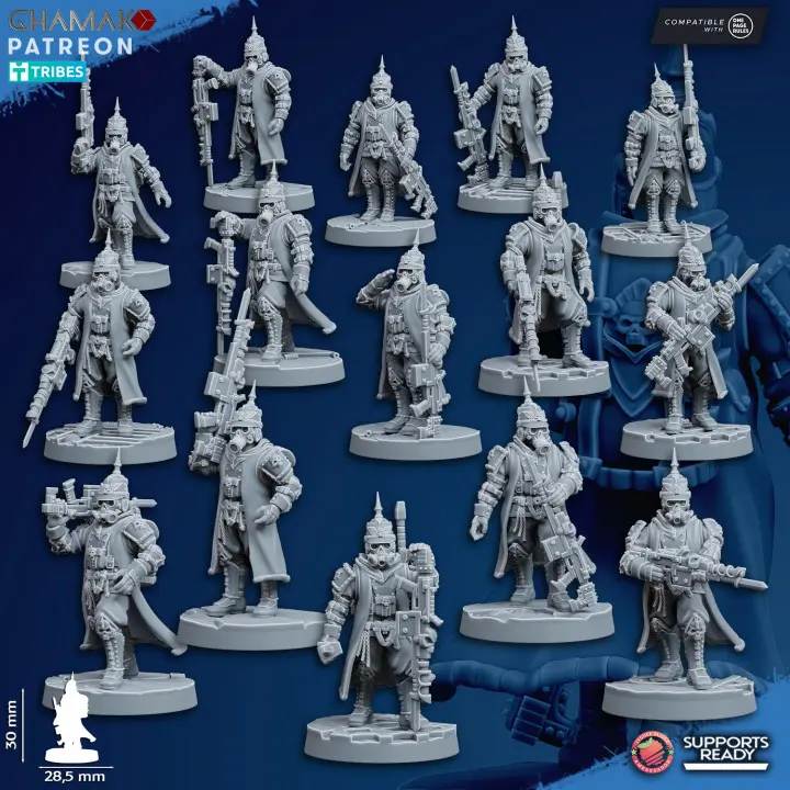 Ghamak - Iron Korps - At ease Trenchers (X10) | arakis-miniatures